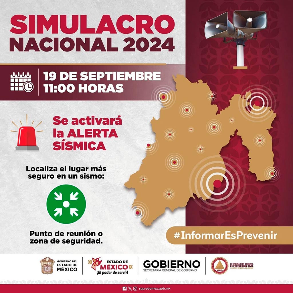 Se suma Edomex a Simulacro Nacional 2024; enviarán alerta telefónica, descubre en dónde